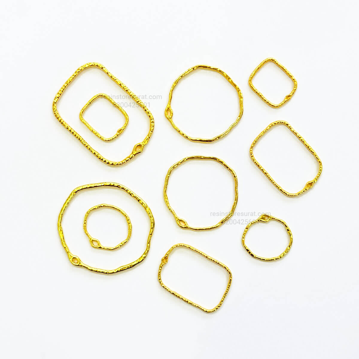 10 In 1 Irregular Design Bezels Set Gold – Resin Store Surat