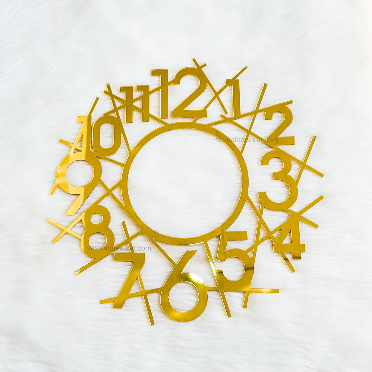 Designer Golden Acrylic Clock Ring - A – Resin Store Surat