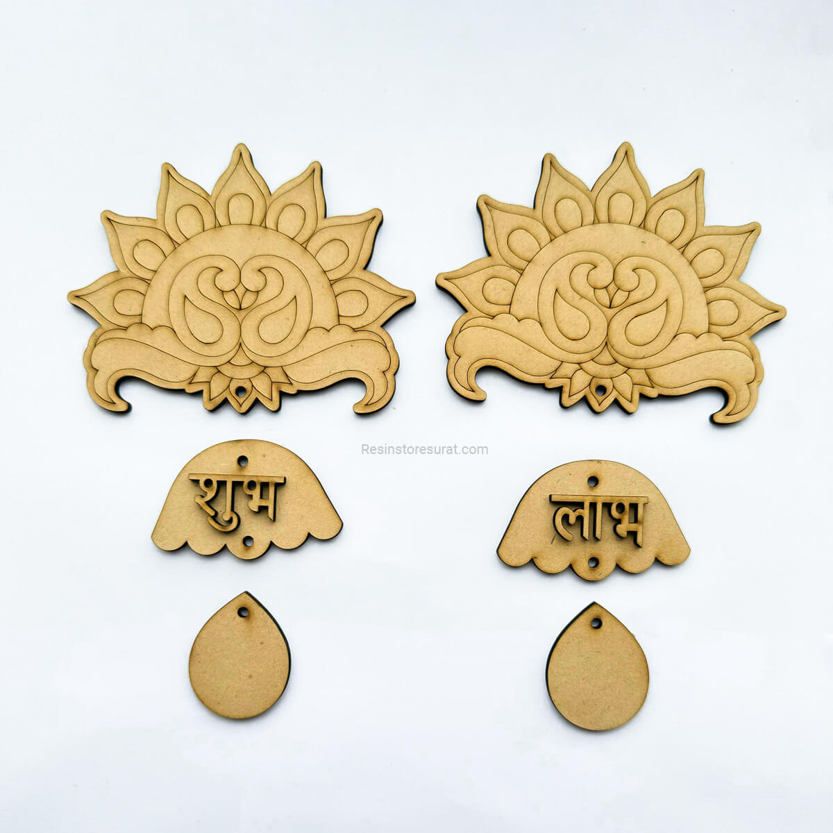 Diwali Shubh Labh Hanging Mdf Cutout D | Shubh Labh - Divine peacock ...