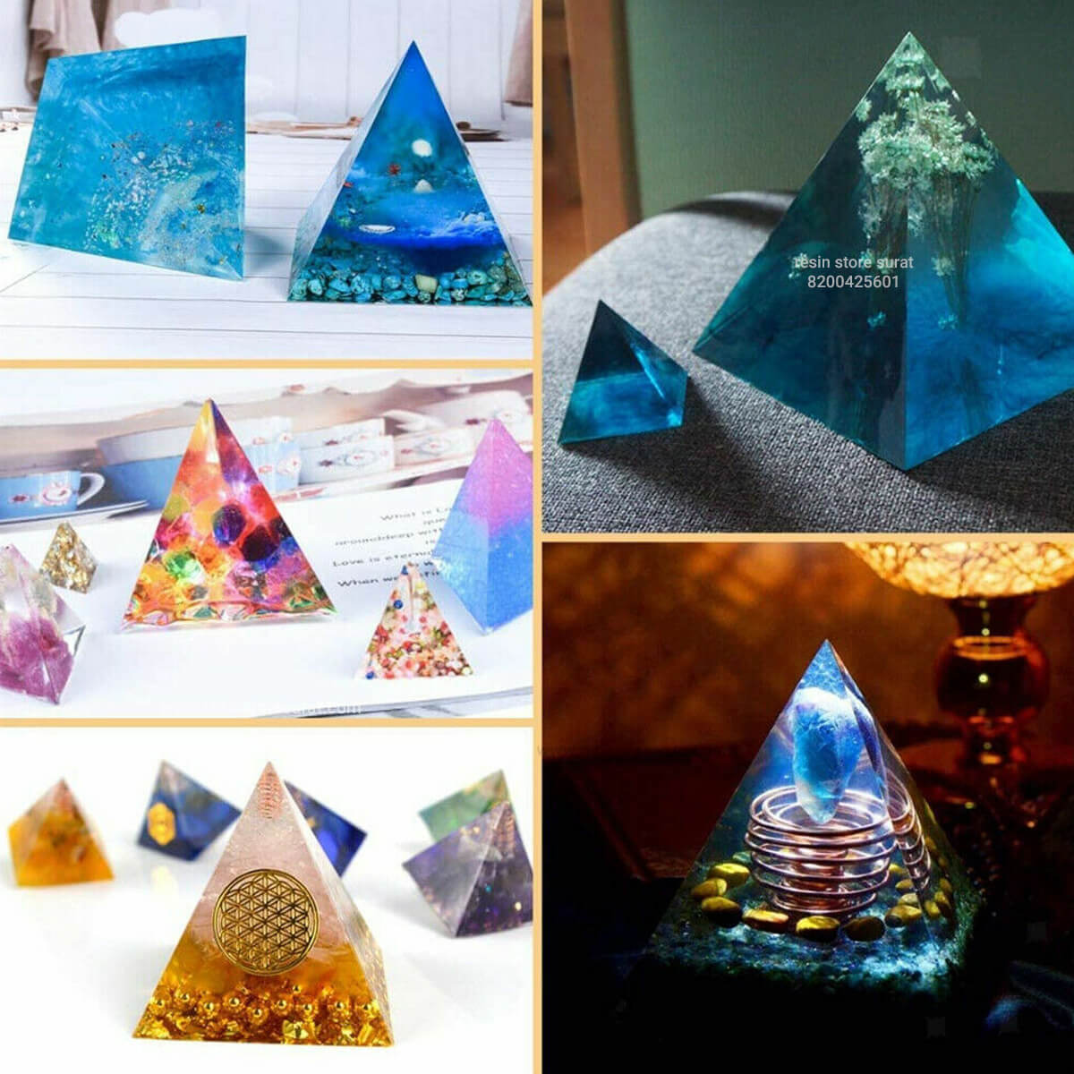 Pyramid Silicone Mold - 3 pcs Set – Resin Store Surat