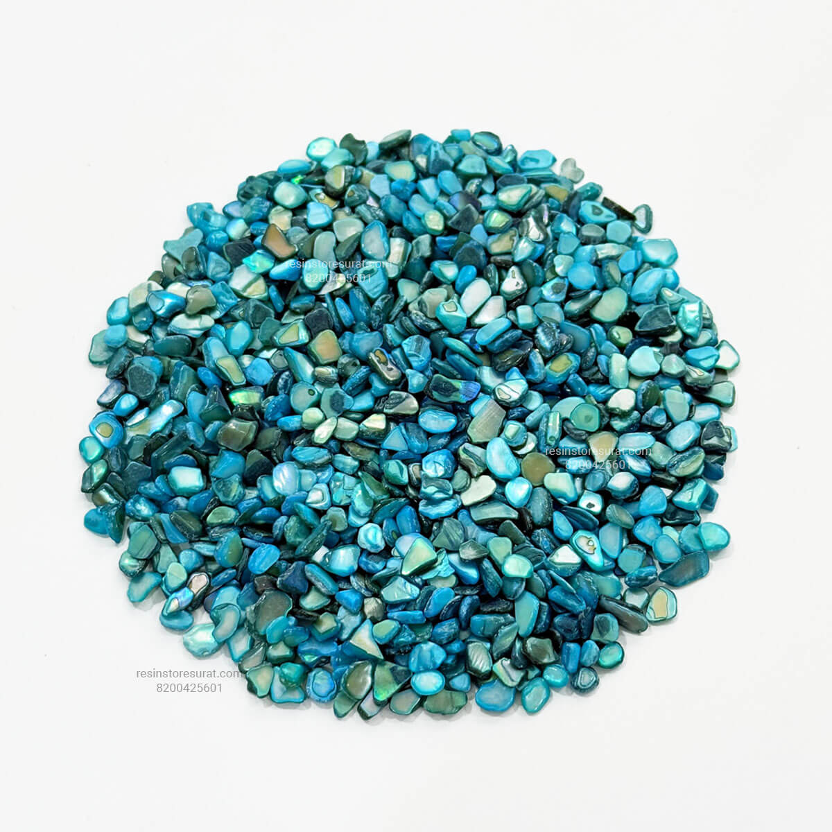 Aqua Blue Shell Granule – Resin Store Surat