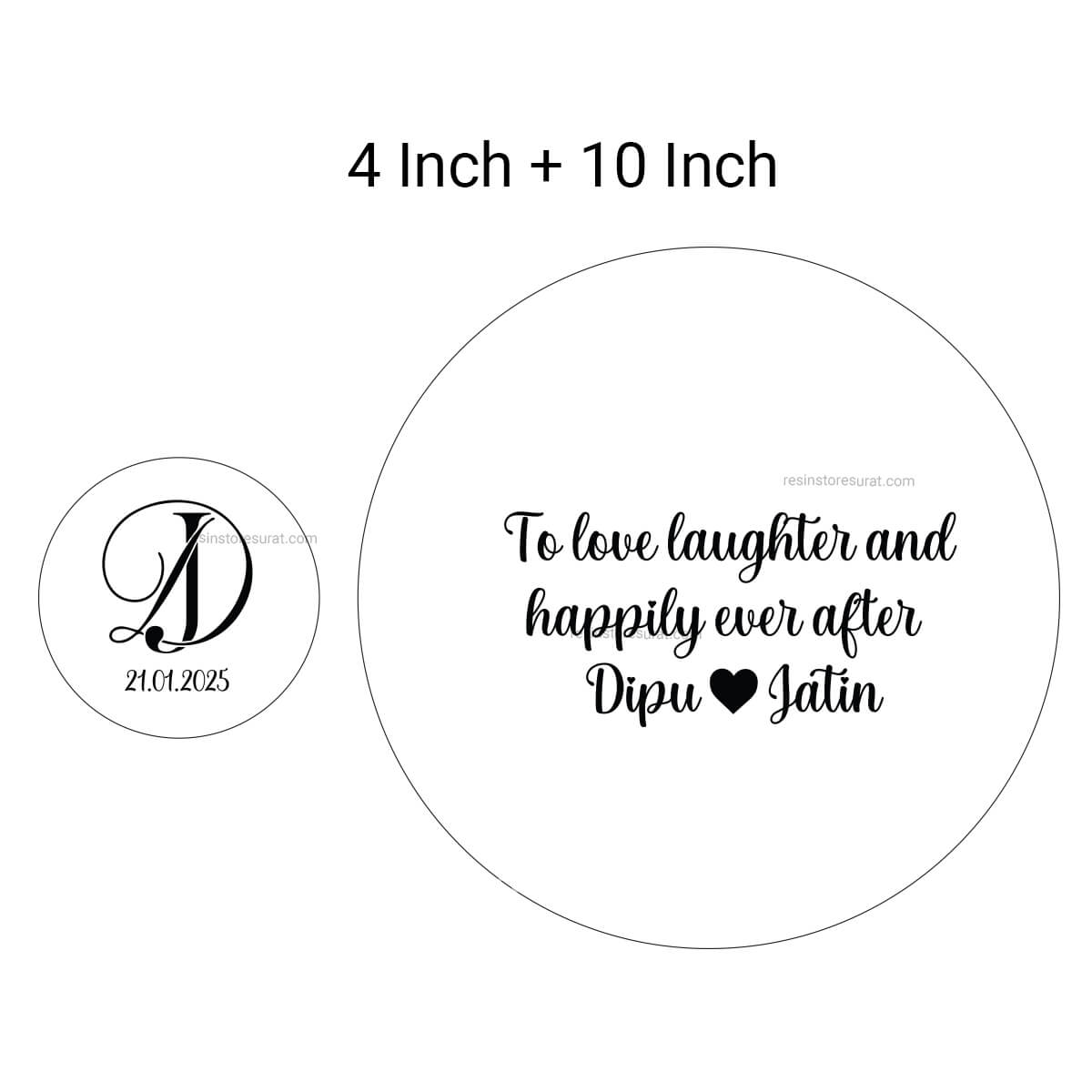 Customized Metal Sticker for Engagement Platter – Resin Store Surat