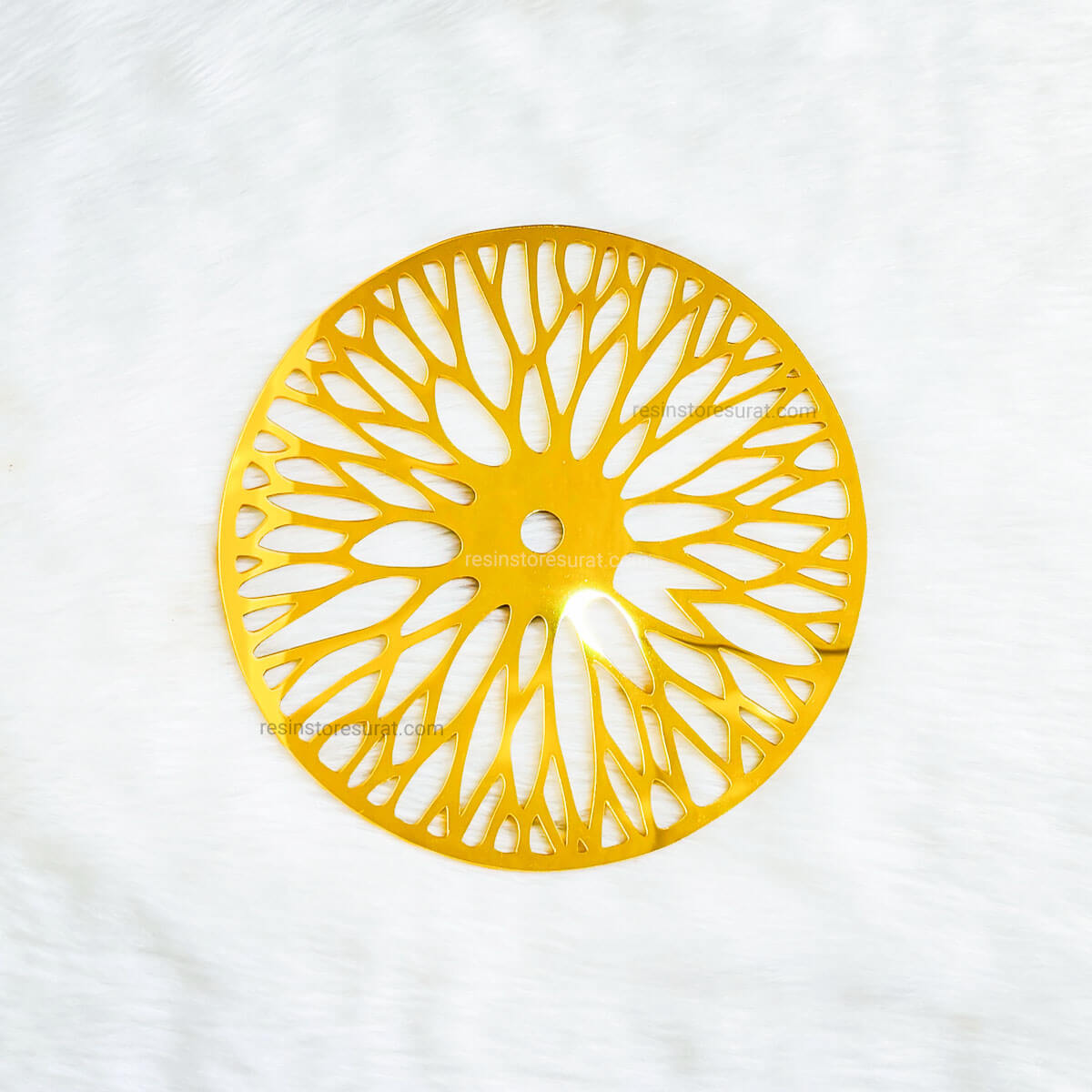 Designer Golden Acrylic Clock Ring - B – Resin Store Surat
