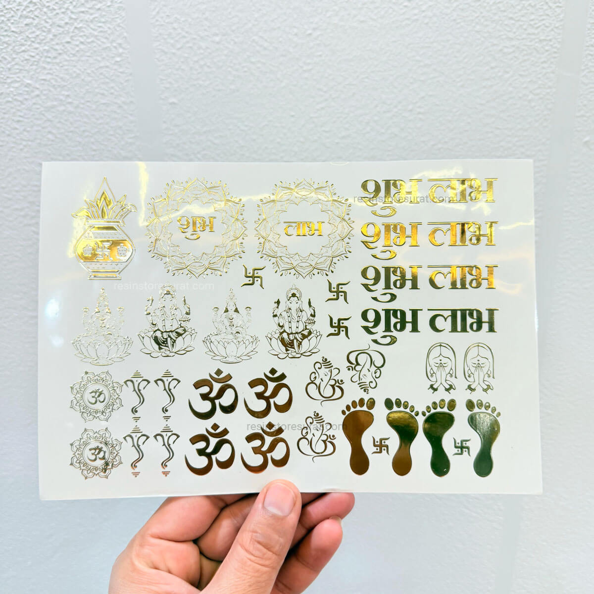 Diwali A Gold Embossed Sticker Sheet - A5 – Resin Store Surat