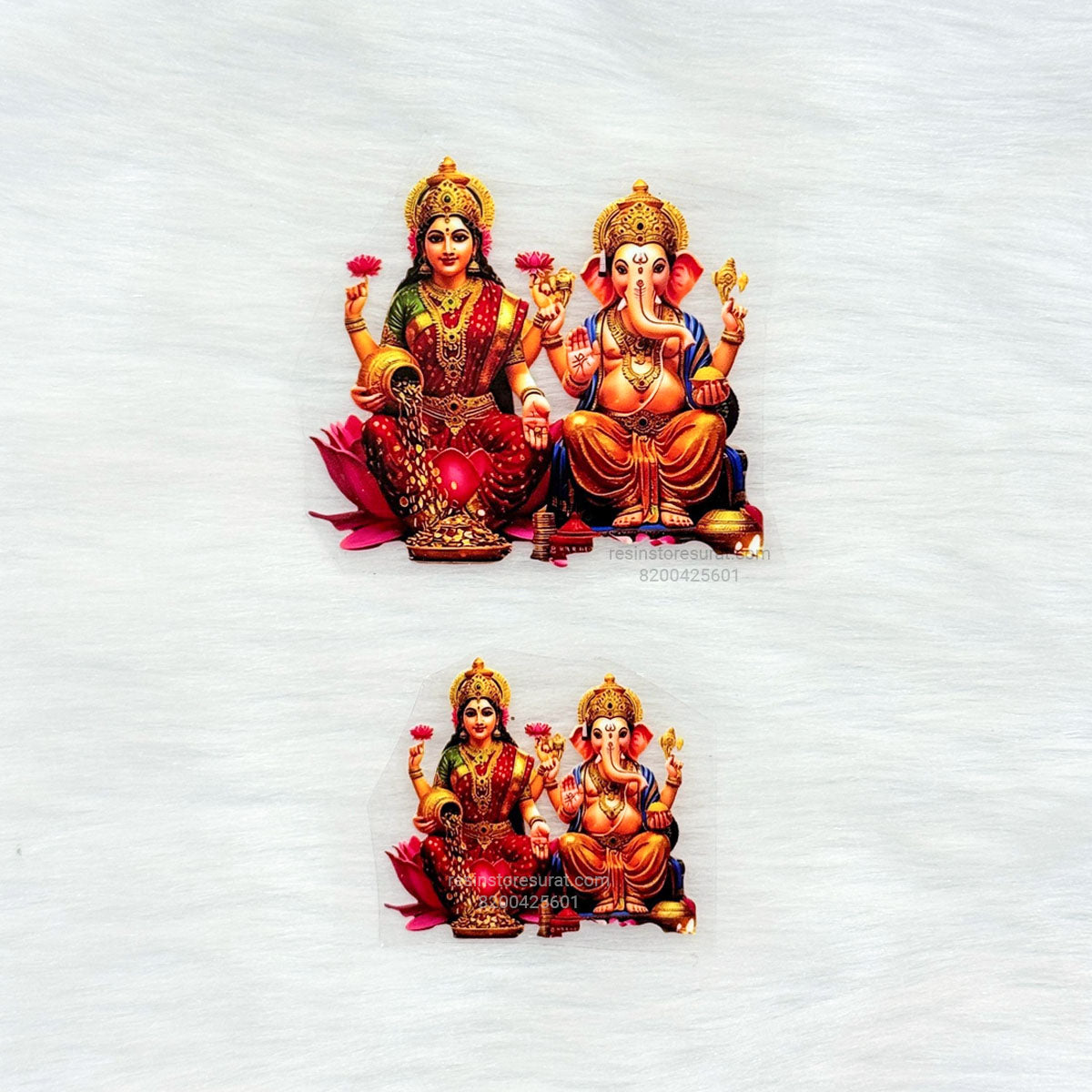 Ganesh and laxmi 3D UV Sticker Set – Resin Store Surat