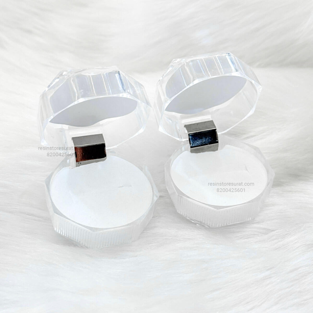 Acrylic Design Engagement Ring Box - 2 Pcs – Resin Store Surat