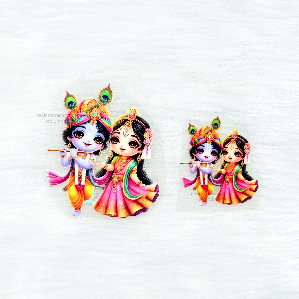 Radha Krishna 3D UV Sticker - B – Resin Store Surat