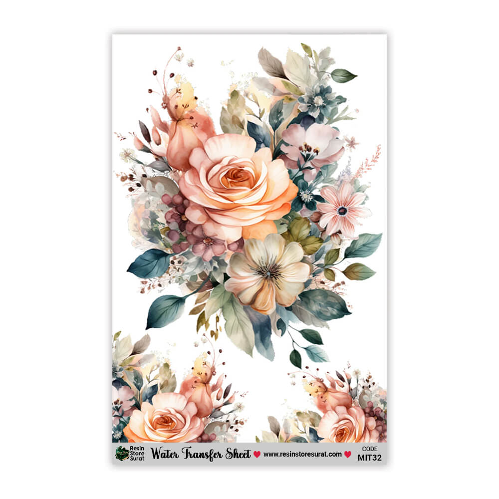 Flower Water Transfer Sticker MIT-32 – Resin Store Surat