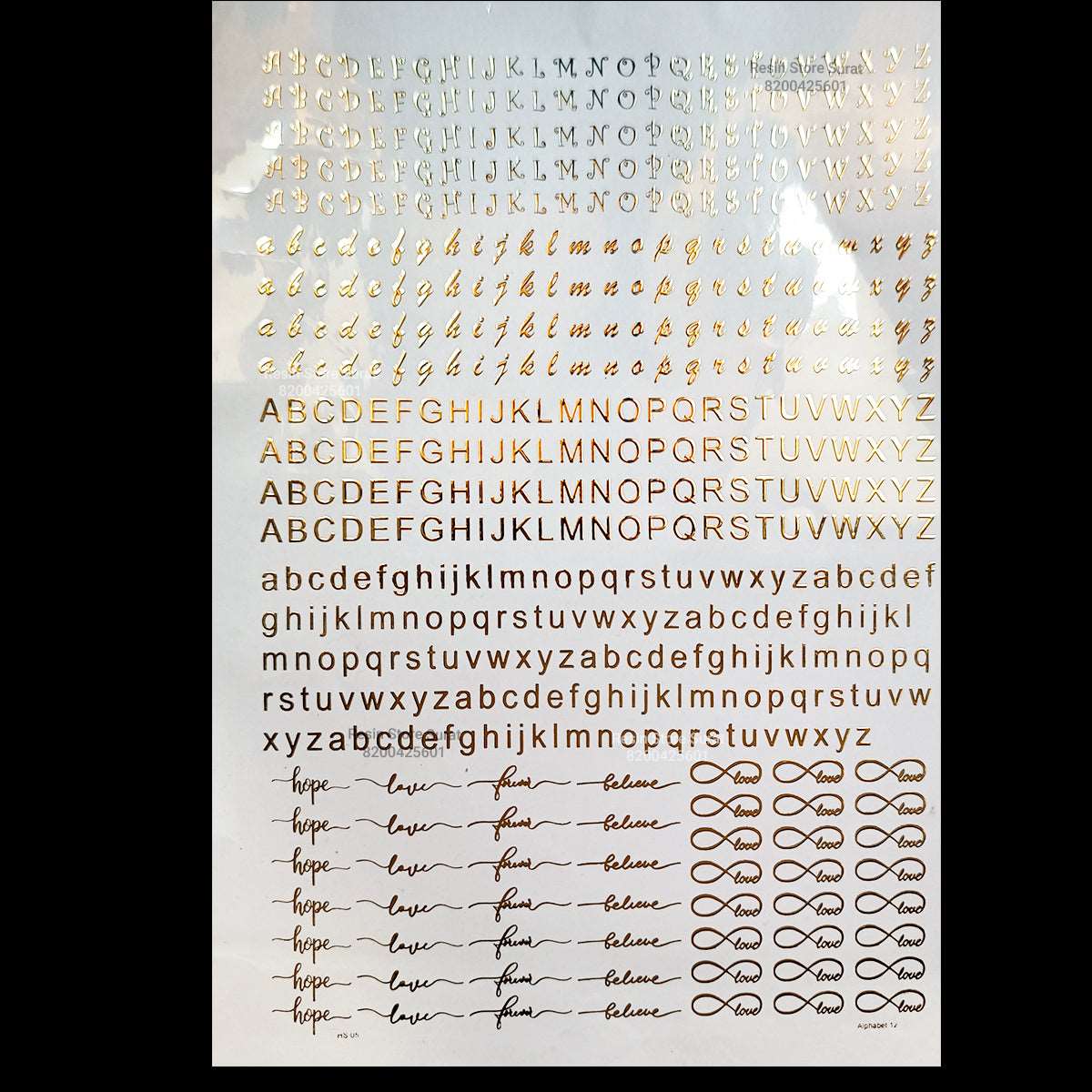 Abcd Embossed Sticker Sheet - A4 – Resin Store Surat