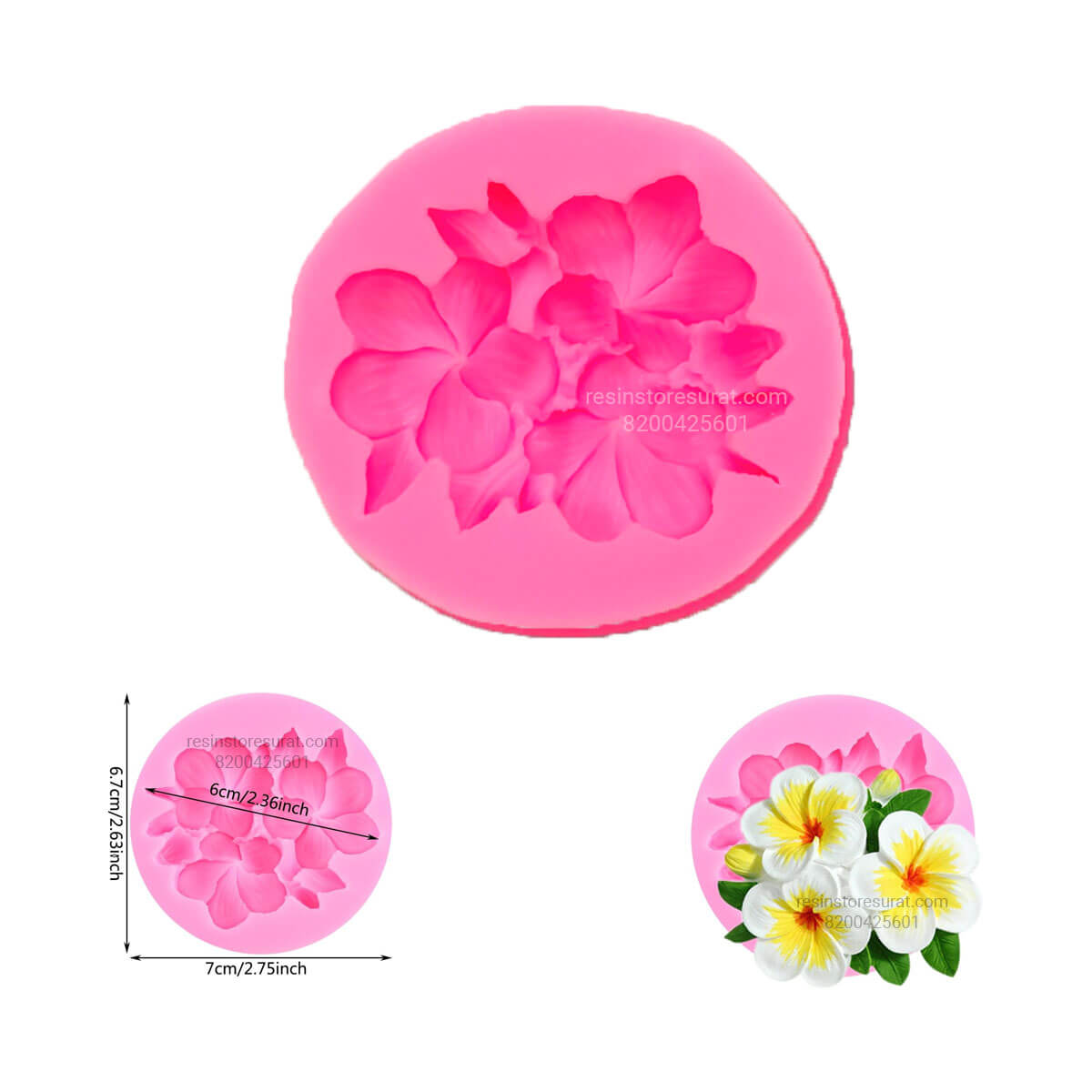 Plumeria 3D Flower Mould – Resin Store Surat