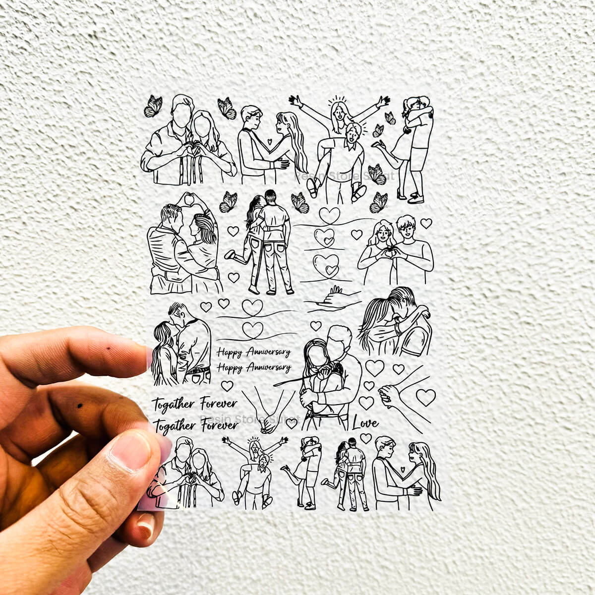 Line art Couple insert sheet - A6 – Resin Store Surat