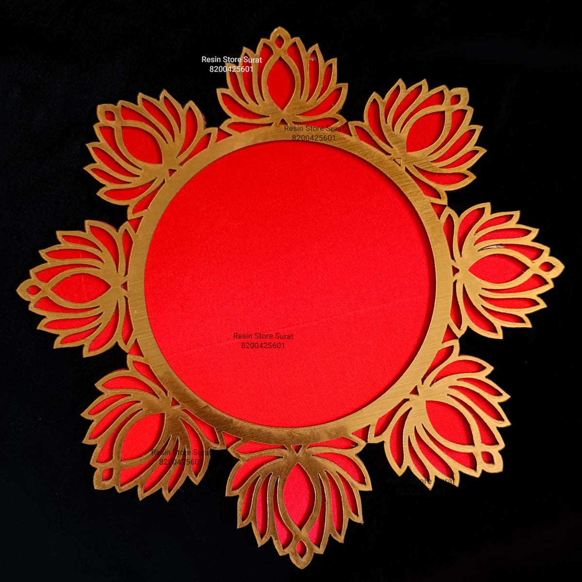 8 Inch Lotus Round Frame Acrylic MDF – Resin Store Surat