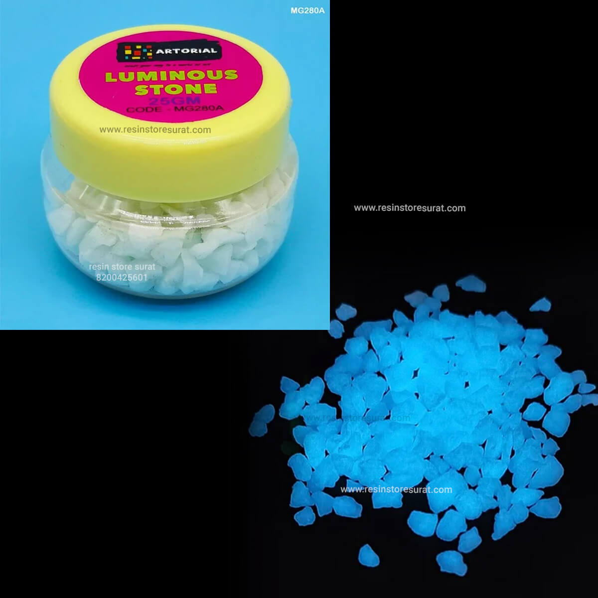 Blue Luminous Stone – Resin Store Surat