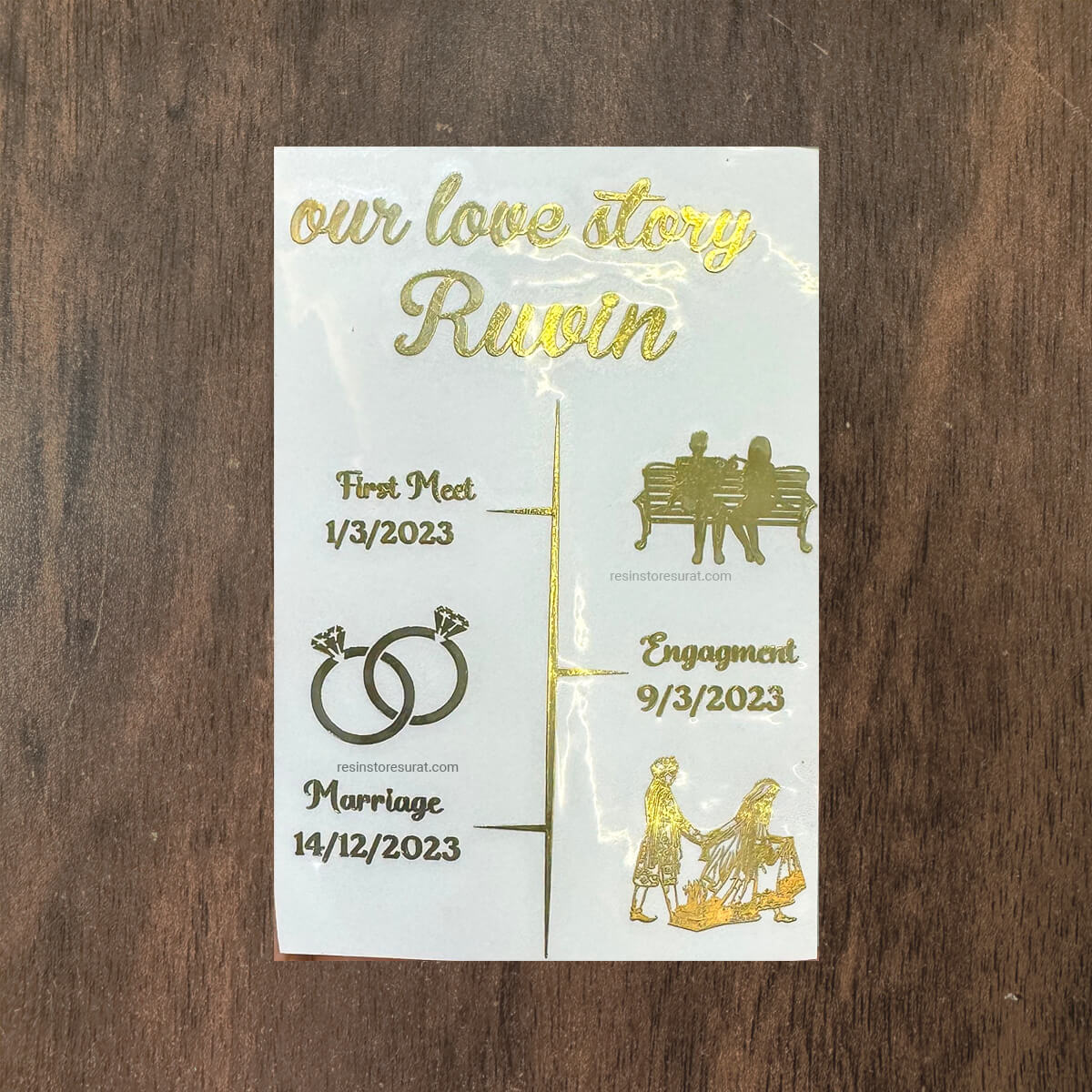 Our Love Story - Custom Metal Sticker – Resin Store Surat