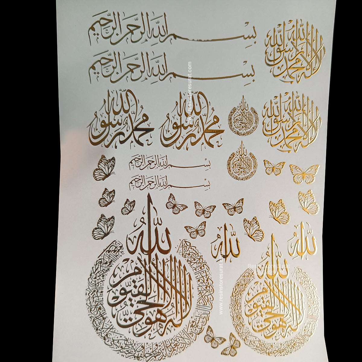 Mix Arabic Gold Embossed Sticker Sheet - A5 – Resin Store Surat