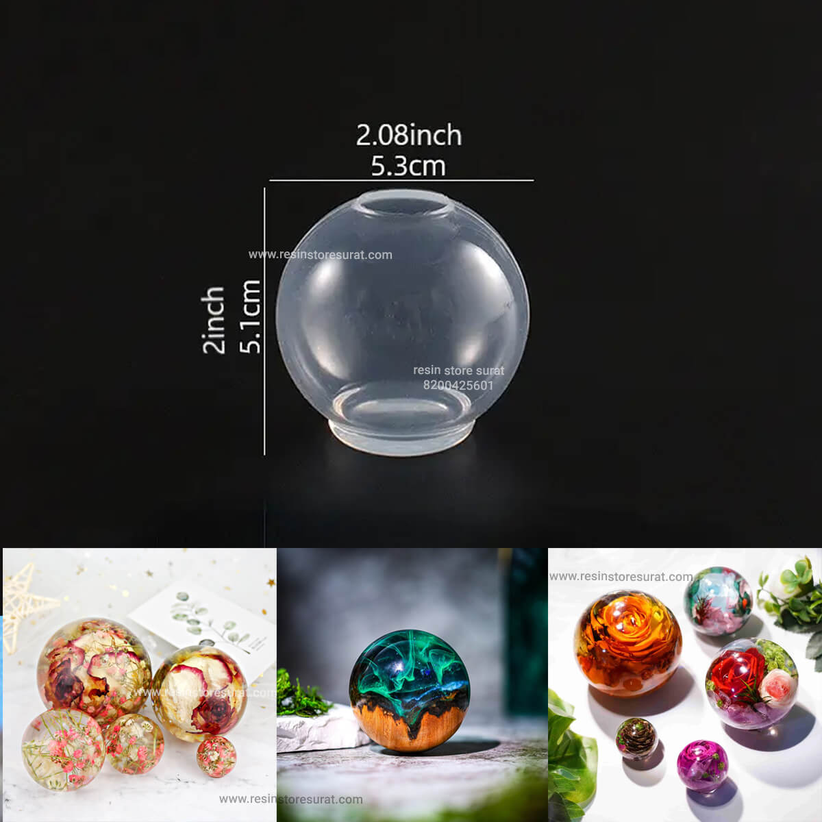 Ball Mould | Paper Weight Silicoun mould – Resin Store Surat